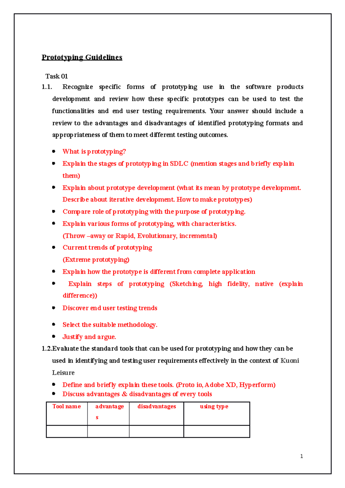 Prototyping Guidelines (1) 2 - Prototyping Guidelines Task 01 Recognize specific forms of - Studocu