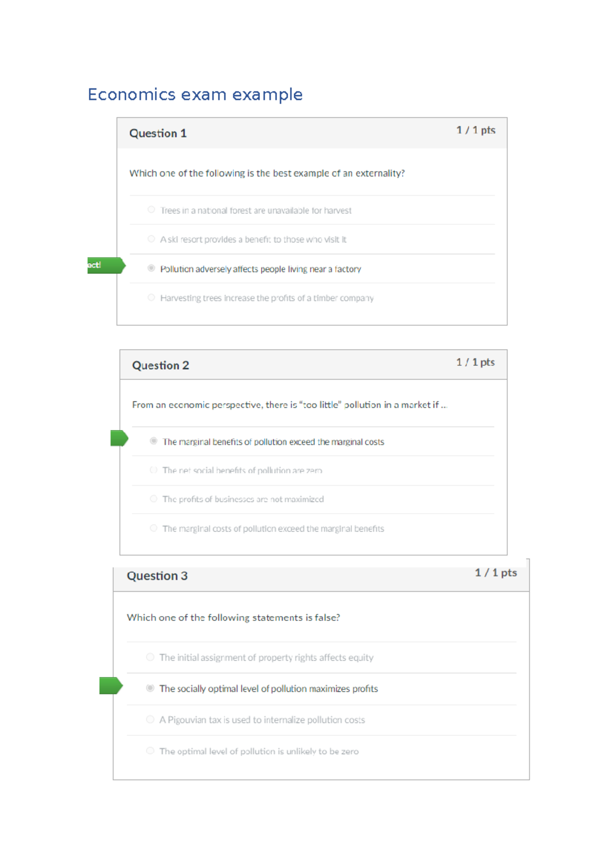 Economics exam example - Economics exam example Main underlying factors ...