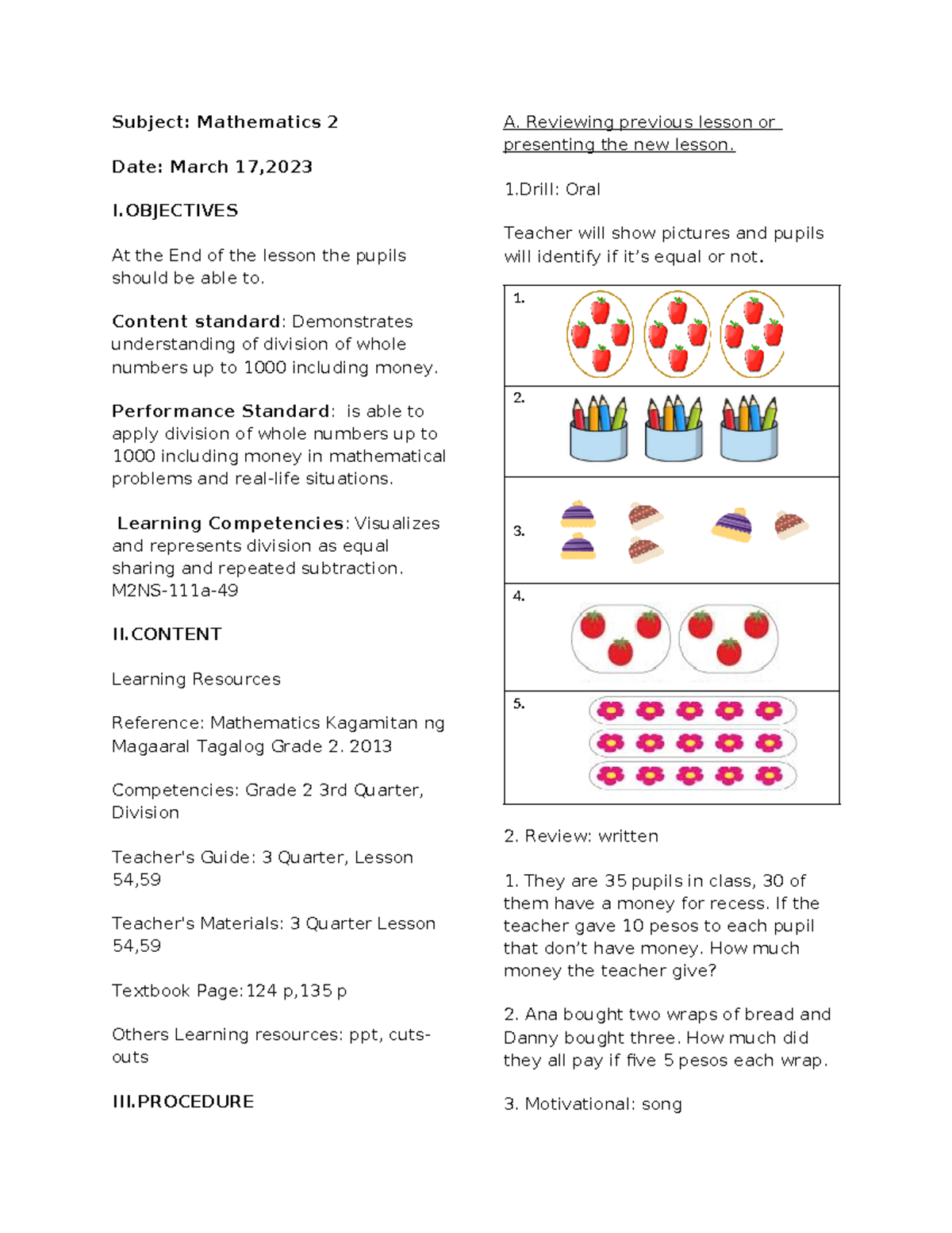 LPMath 1 - for educational purposes - Subject: Mathematics 2 Date ...