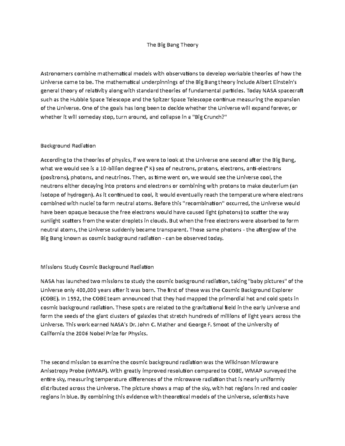 The Big Bang Theory - The Big Bang Theory Astronomers combine ...