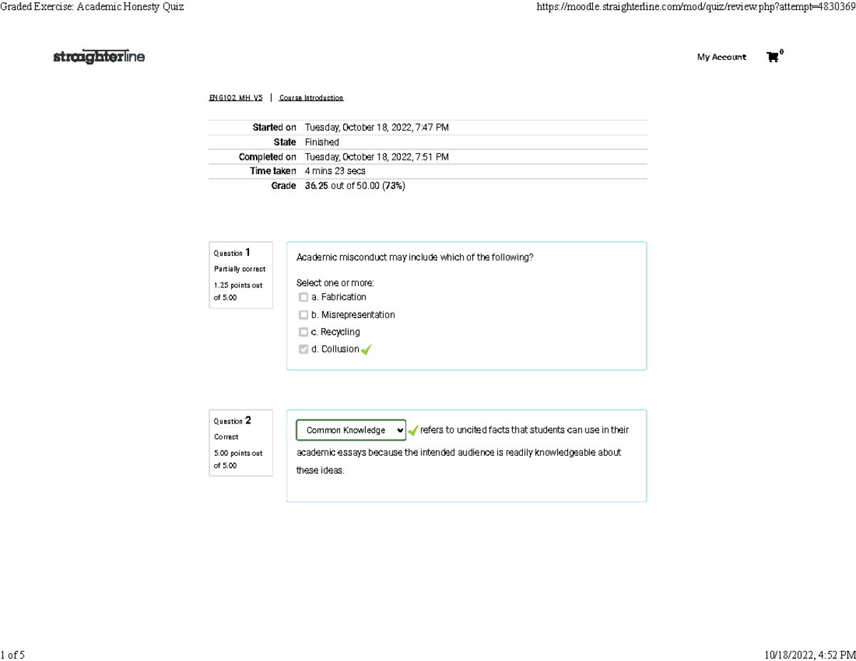 Straighterline english composition 2 exam 1-2 - ENG102_MH_V5 | Course ...