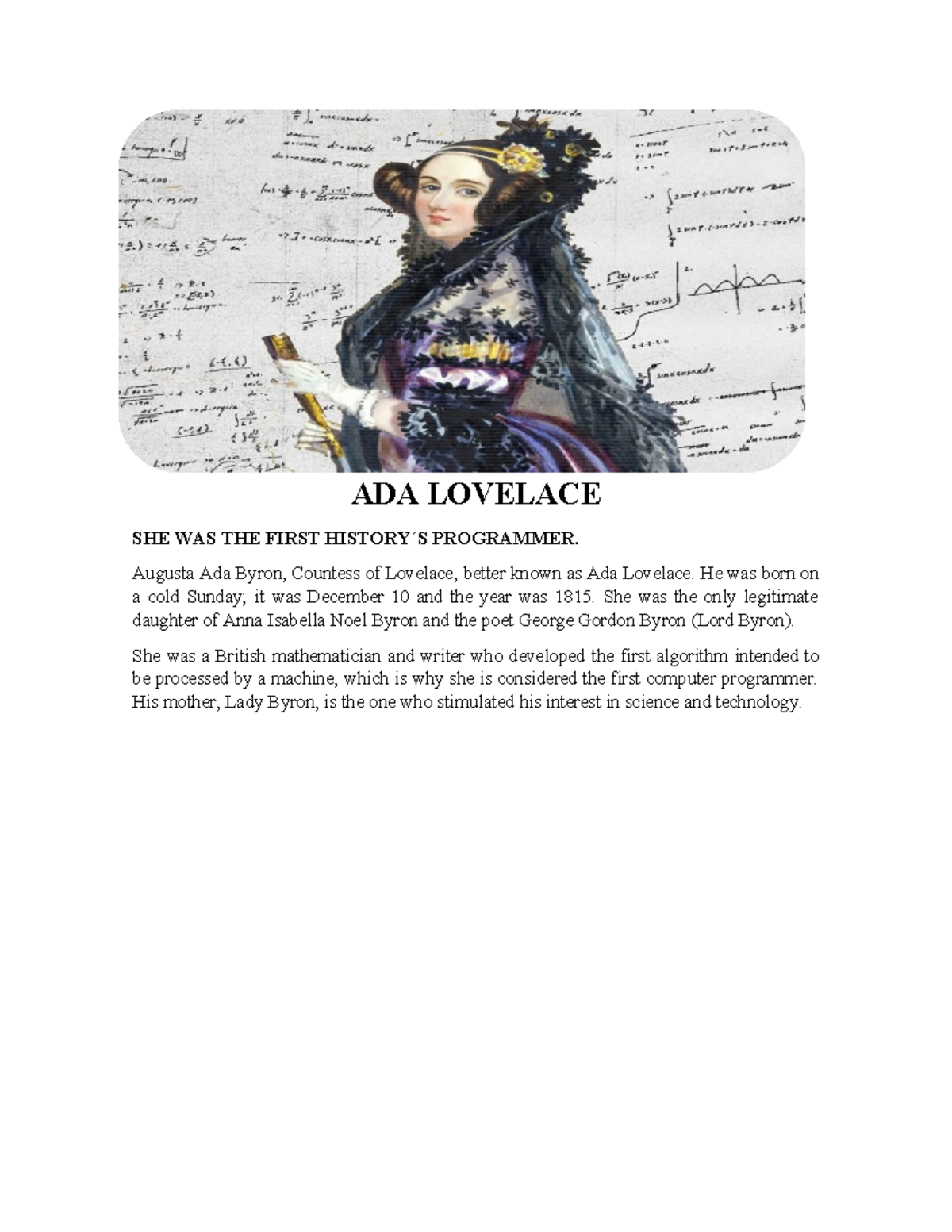 Crónica. GA2-240202501-AA1-EV03 - ADA LOVELACE SHE WAS THE FIRST ...