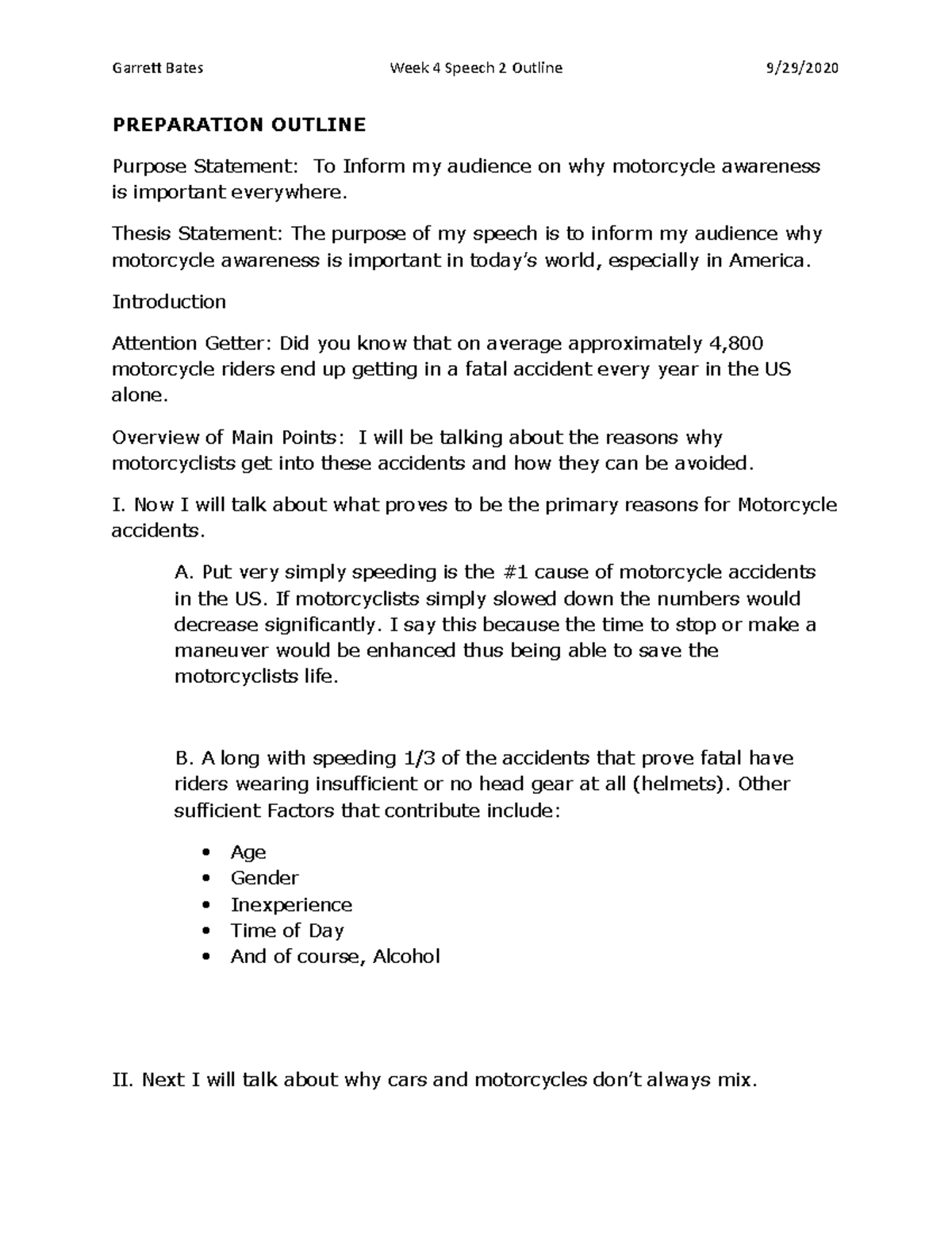 Week 4 Speech 2 Outline - Garrett Bates Week 4 Speech 2 Outline 9/29 ...