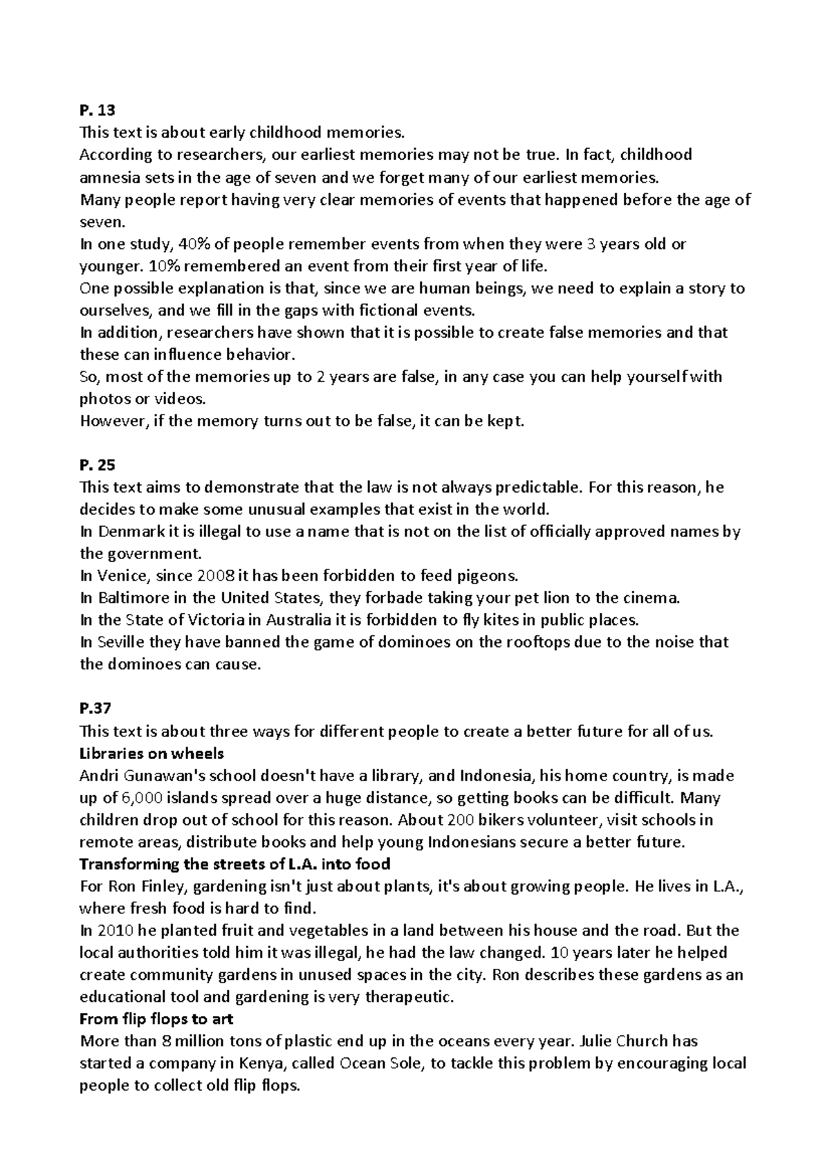 Selda oral exam - Selda, Inglese - UniCatt - Studocu