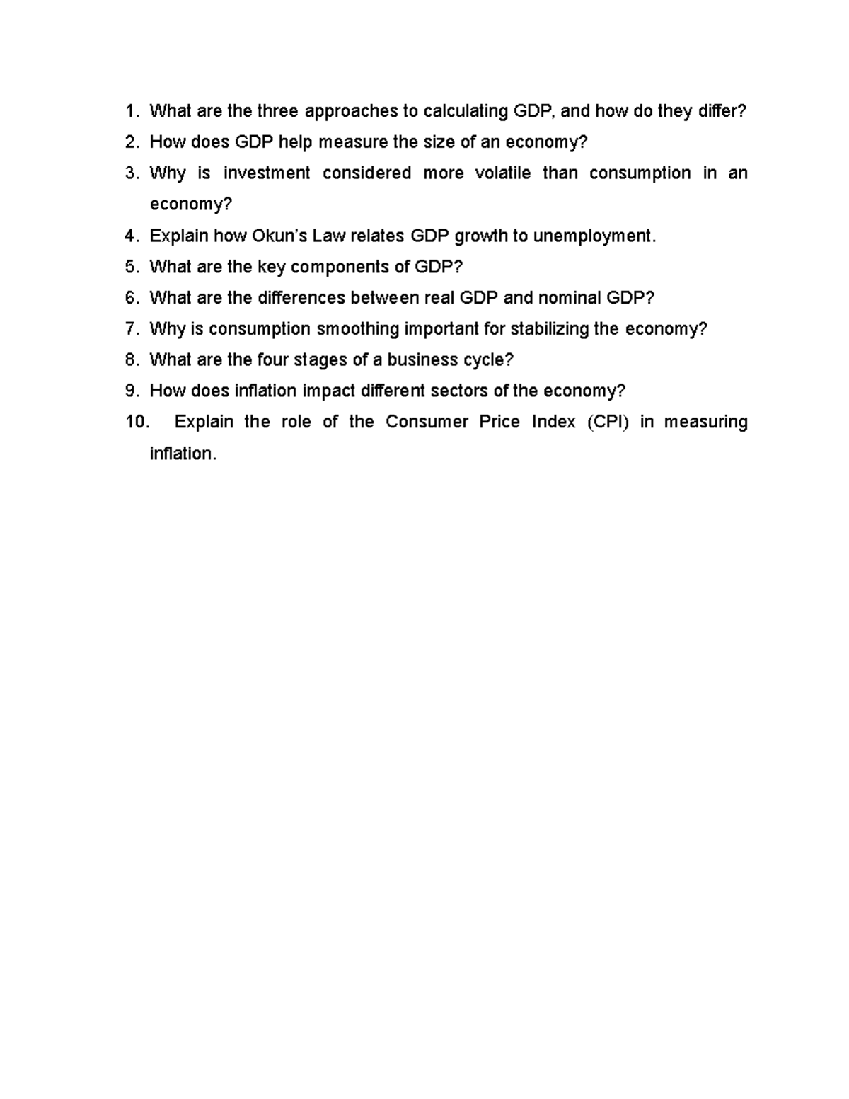 ECO1011S Week 7&8 Questions (Part 1) - What are the three approaches to ...