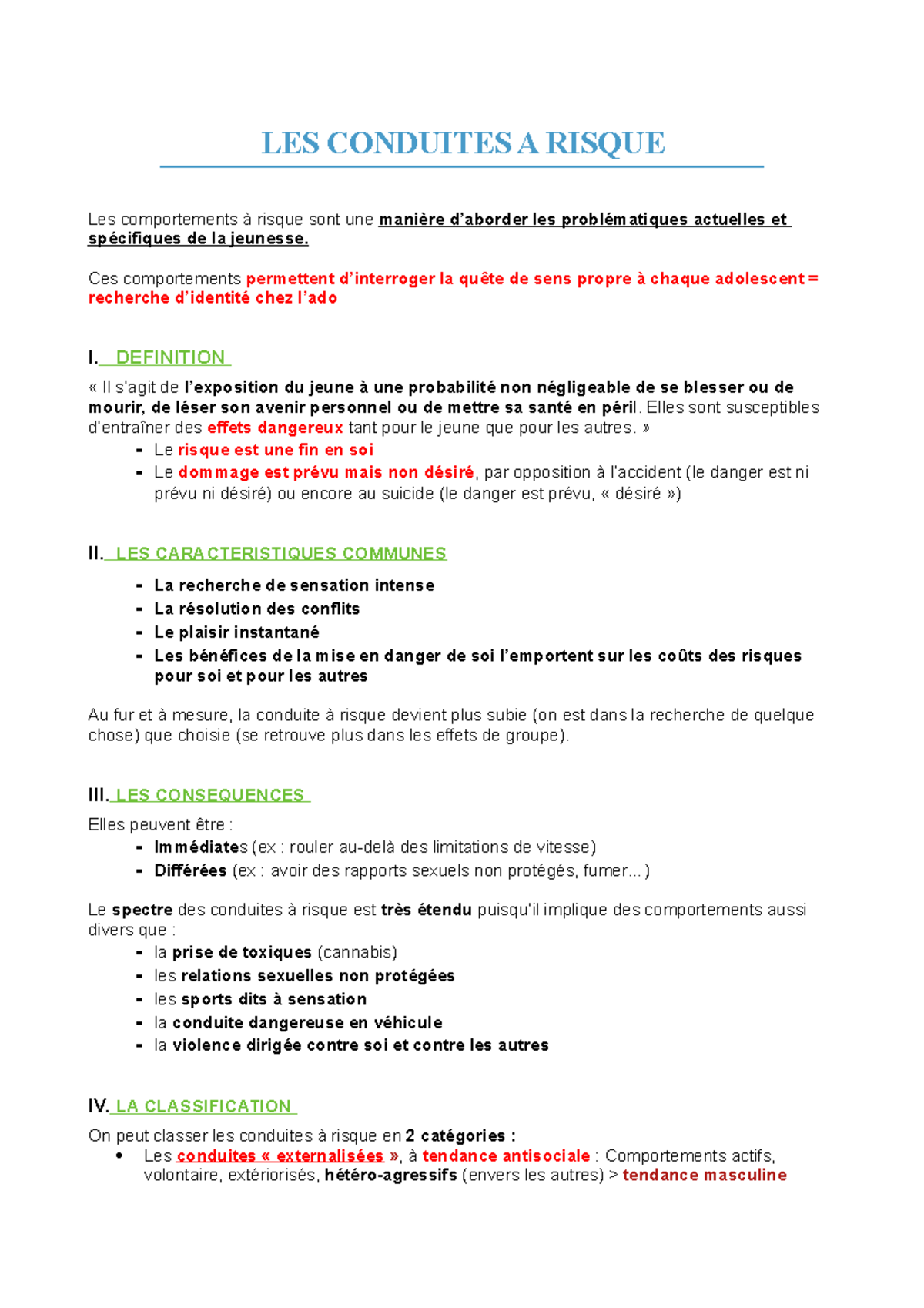 LES Conduites A Risque Raptelet - LES CONDUITES A RISQUE Les ...