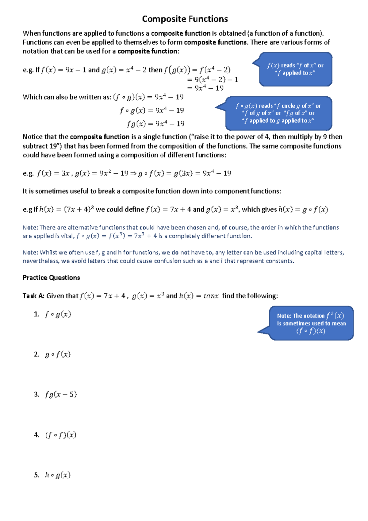 Composite+Functions+Standard+Version+write+on - Composite Functions ...