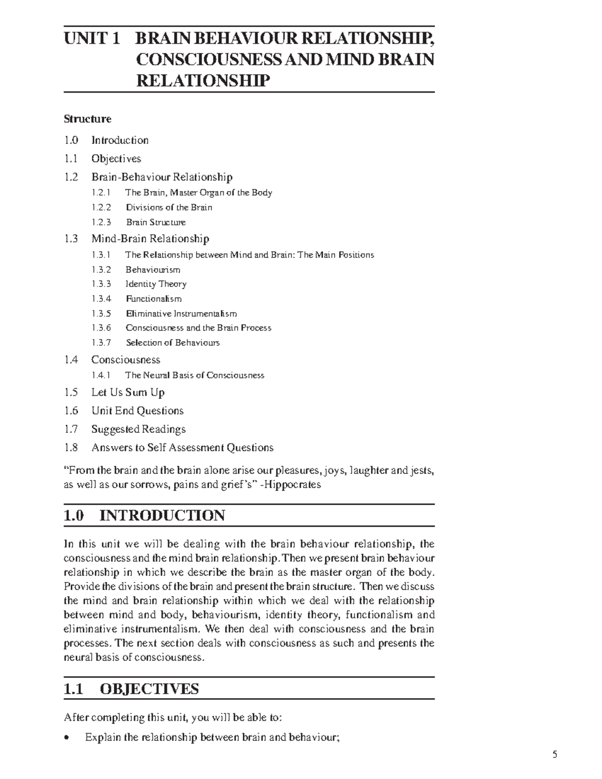 Brain behav. relation - Brain Behaviour Relationship, Consiousness and ...