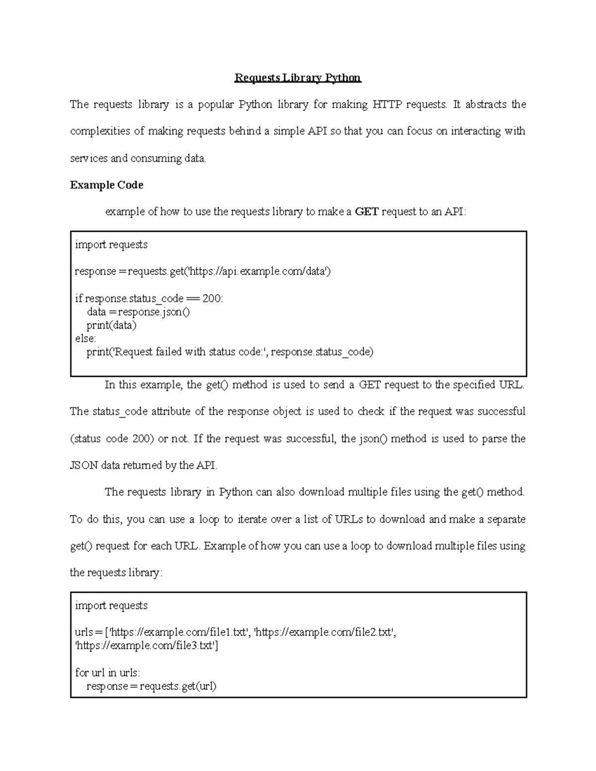 Requests Library - It abstracts the complexities of making requests ...