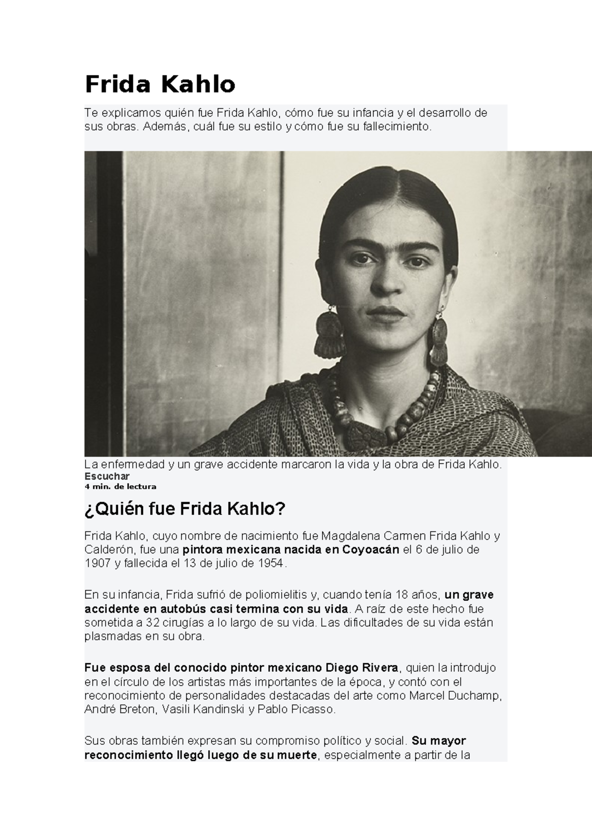 Bibliografía Frida Khalo - Frida Kahlo Te explicamos quién fue Frida ...