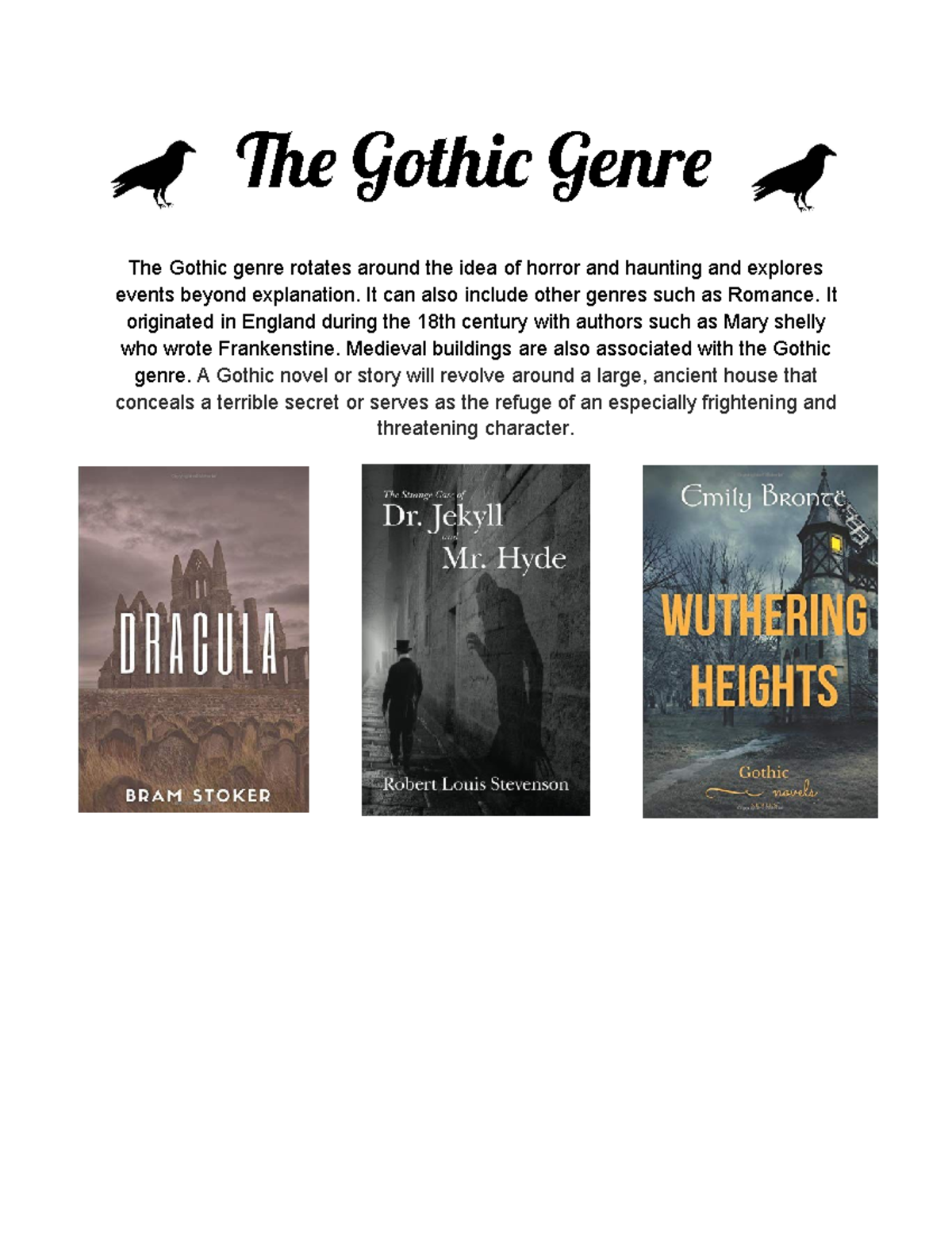 Untitled document-3 - iwu2 - The Gothic Genre The Gothic genre rotates ...