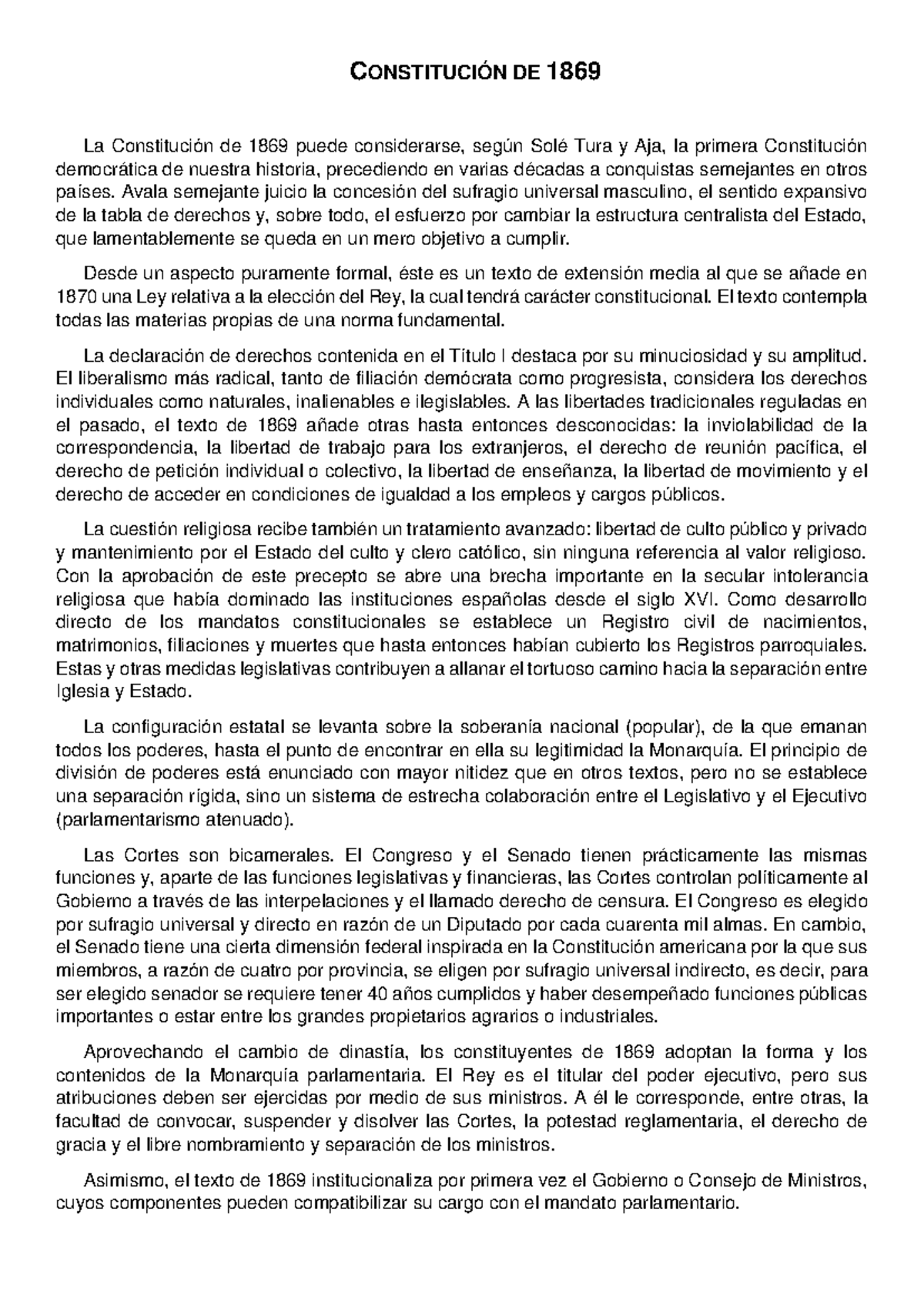 Constitución de 1869 - constitucion - CONSTITUCIÓN DE 1869 La ...