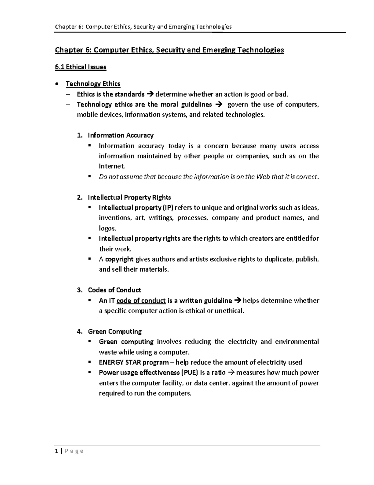 Chapter 6 Computer Ethics, Security and Emerging Technologies ...