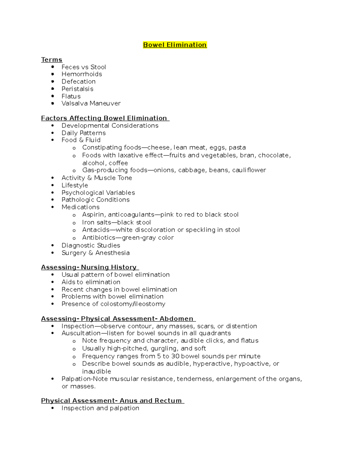 Bowel Elimination - Bowel Elimination Terms Feces vs Stool Hemorrhoids ...