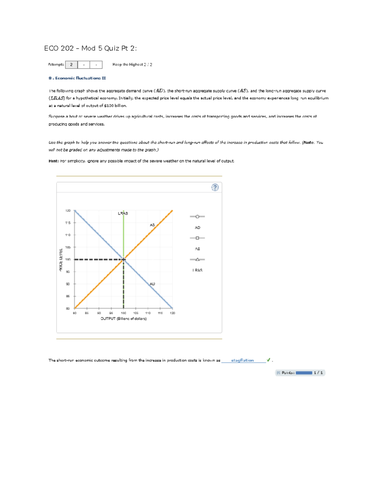 ECO 202, Mod 5 Quiz, Pt 2 - Mod 5 Quiz Pt 2 - ECO 202 Mod 5 Quiz Pt 2 ...