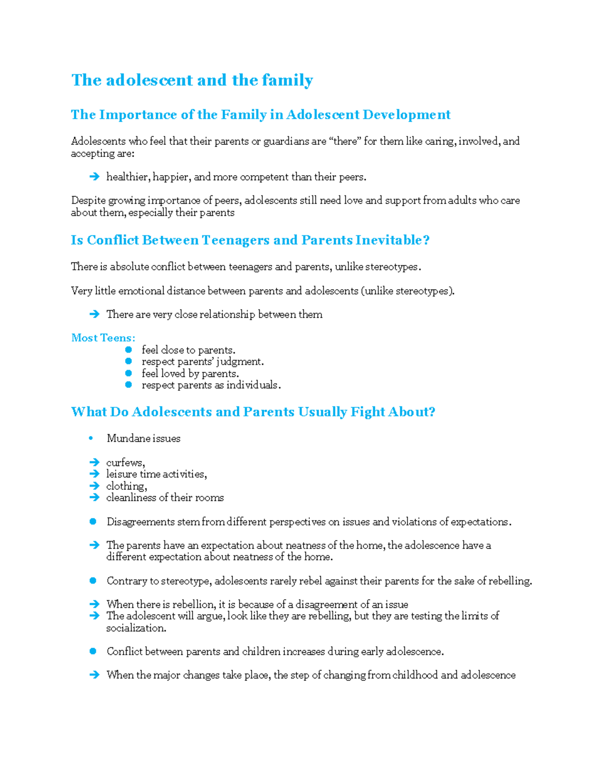 Module 7 - The adolescent and the family The Importance of the Family ...