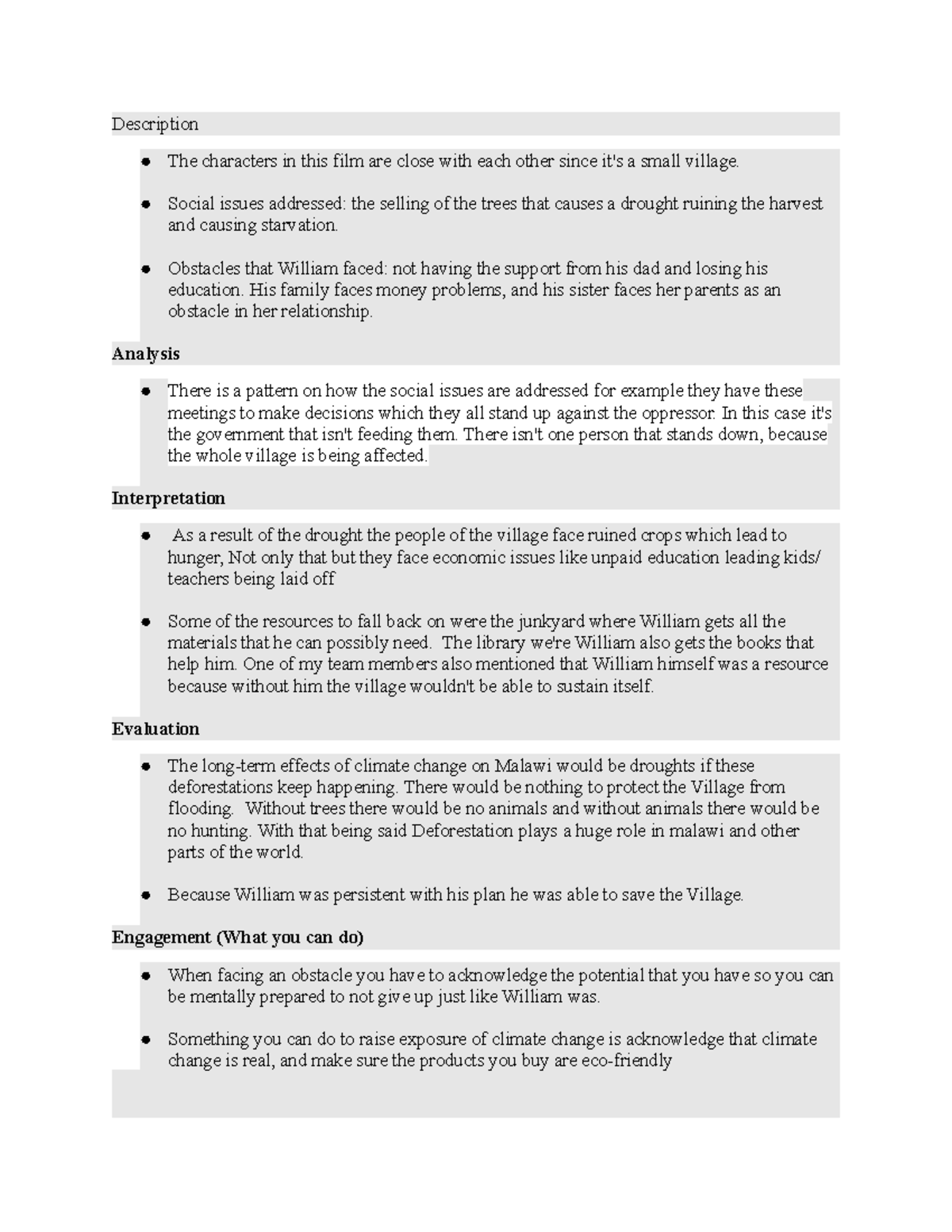 Chapter 7 movies and the impact of images - Description The characters ...