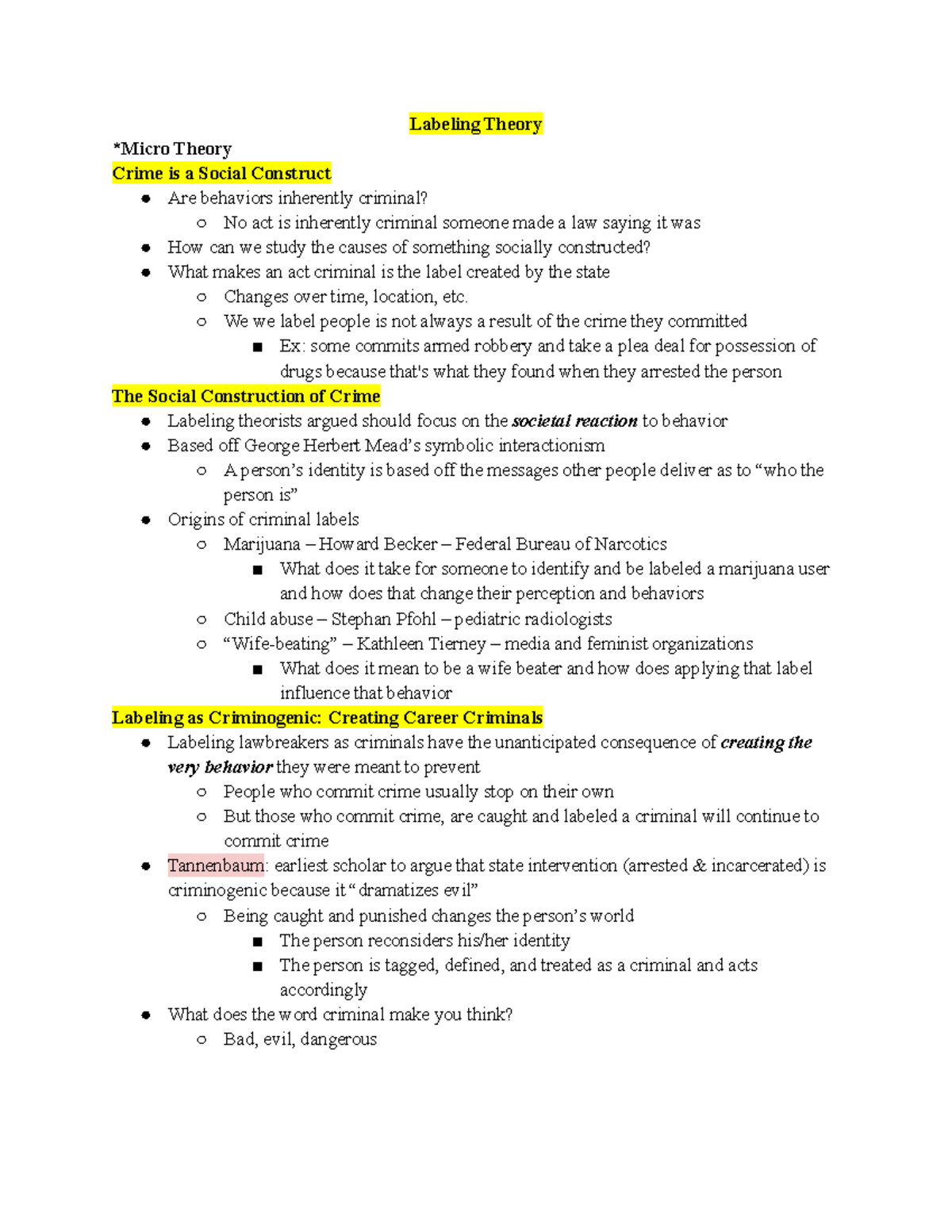 Labeling Theory - Labeling Theory *Micro Theory Crime is a Social ...