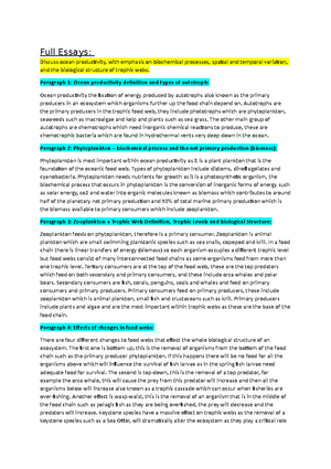 Marine Biology Practice Exam Essays - Marine Biology Essay Questions ...