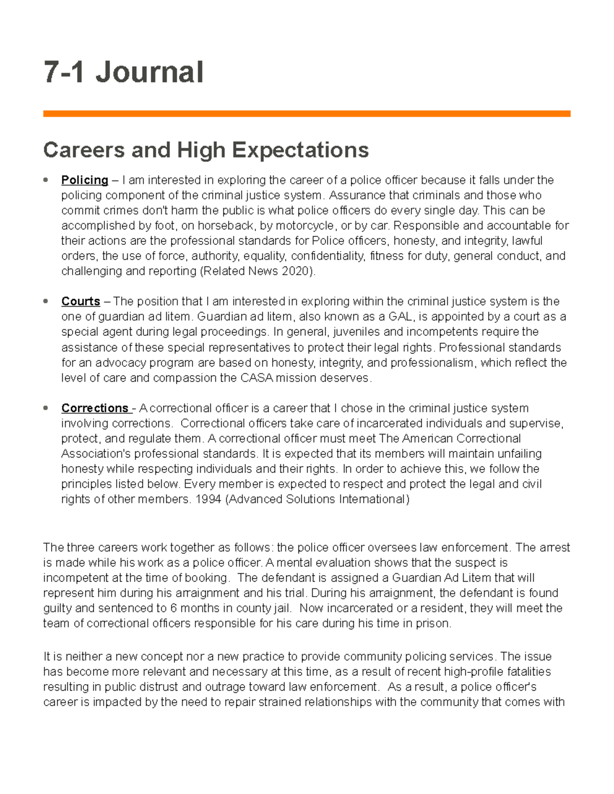 7-1 Journal Careers and High Expectations - 7-1 Journal Careers and ...