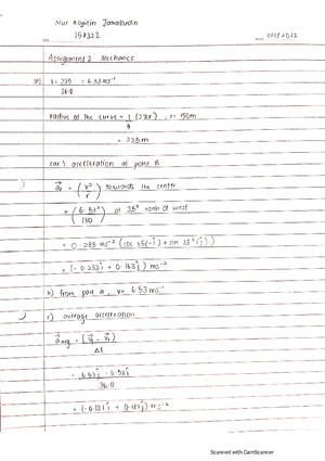 ZCA101 Assigment 1 answer - NO DATE: Tutorial 1 Physics I (Mechanics ...