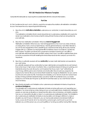 PSY 328 Module Four Journal - Your responses should each be about 2 to ...