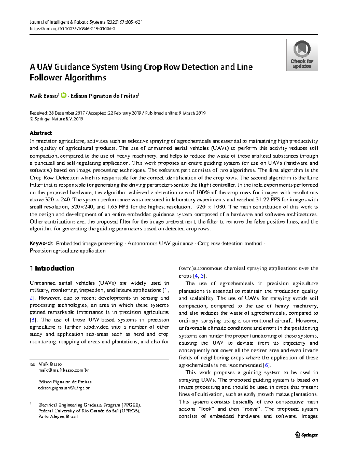 S10846 019 01006 0 -vbnm - doi/10.1007/s10846-019-01006- A UAV Guidance ...