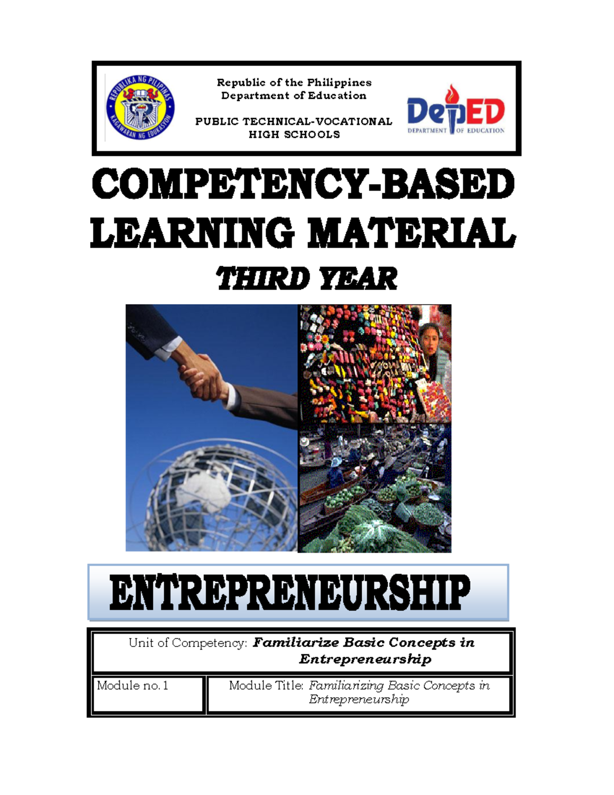 Entrepreneurship Y3 - Business Plan - Unit of Competency: Familiarize ...