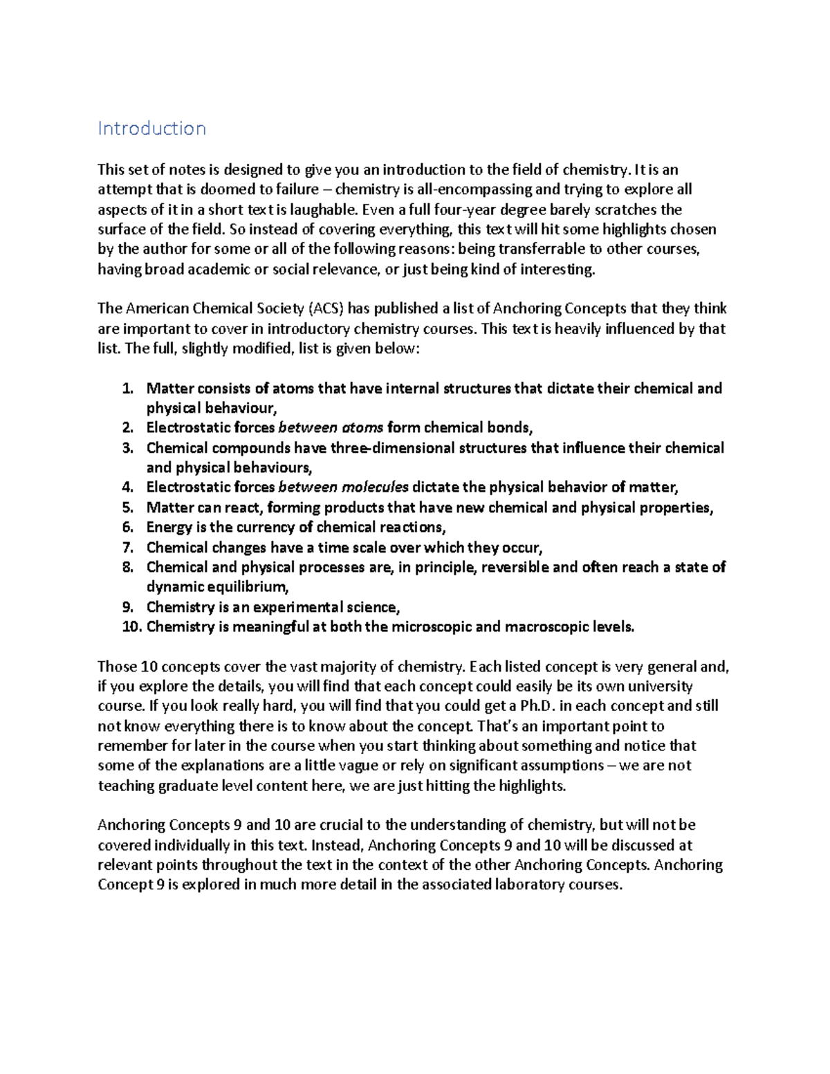 Module A Notes - description - Introduction This set of notes is ...