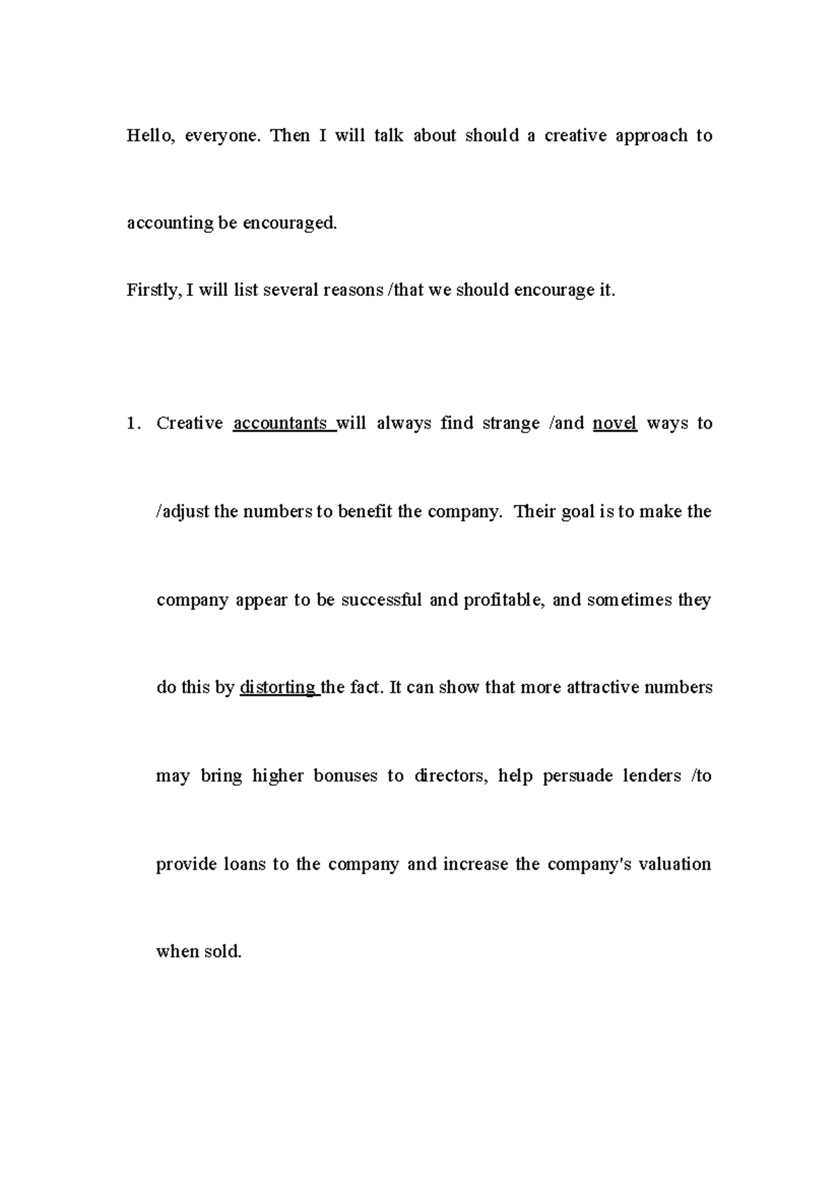 522495 Qiuchen Zhang BFA 715 speak notes - Hello, everyone. Then I will ...