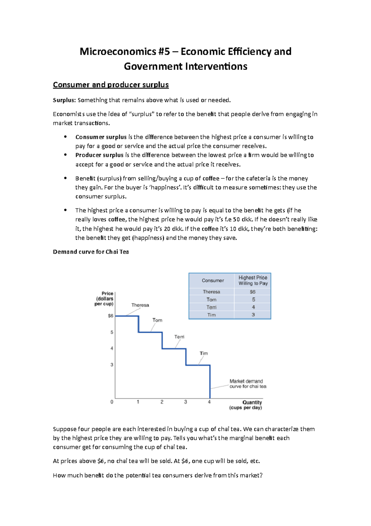 Micro 5 - Economic efficiency & government intervention ...