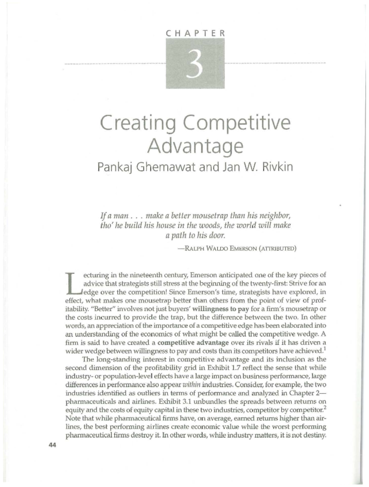 Chapter 3 - Creating Competitive Advantage - 44 CHAPTER Creating Competitive Advantage Pankaj ...