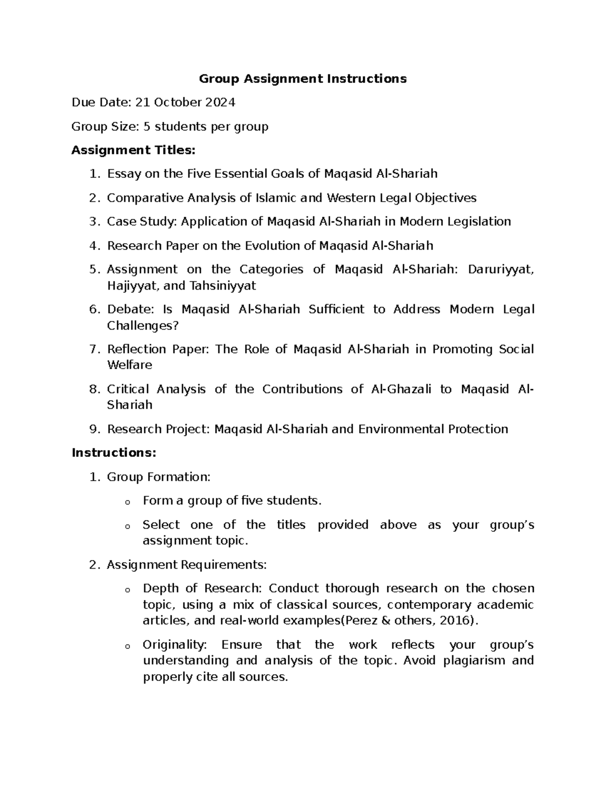 Assignment v1 17082024 - Group Assignment Instructions Due Date: 21 October 2024 Group Size: 5 ...