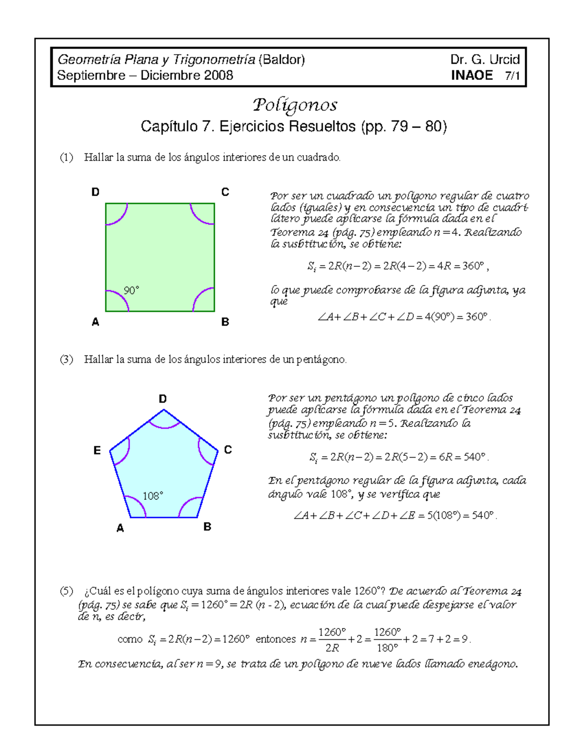 Activ 5 geometria - sfssdfs - Por ser un cuadrado un polígono regular ...