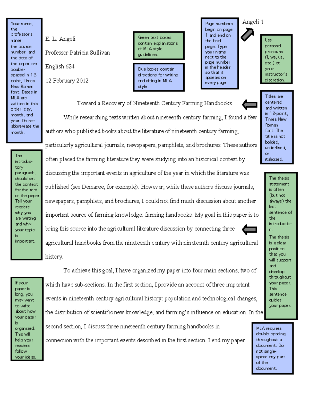 Sample MLA Paper - practise - The thesis statement is often (but not ...