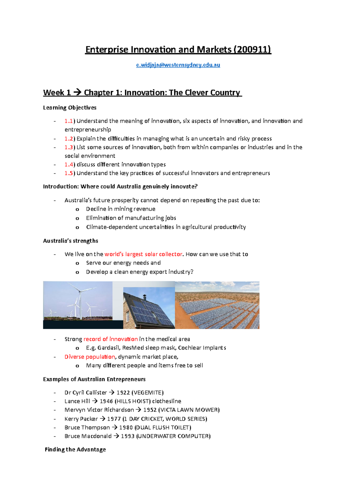 Enterprise Innovation and Markets - edu Week 1 Chapter 1: Innovation ...