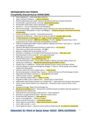 Chapt-06 ortho notes - Chapter -06 Orthodontics Diagnosis Notes by Dr ...