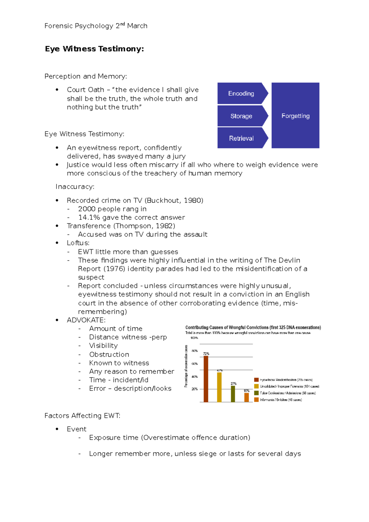 Lecture 5 02.03.2020 Eye Witness Testimony - Eye Witness Testimony ...