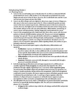 Pathophysiology - Module 7 - Pathophysiology – Module 7 7: Anatomy and ...