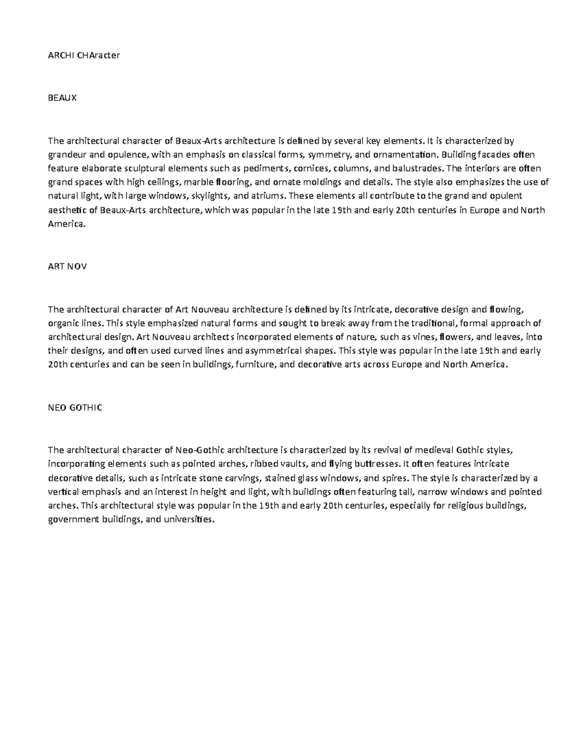 Archi-CHAracter-HOA - Character - ARCHI CHAracter BEAUX The ...