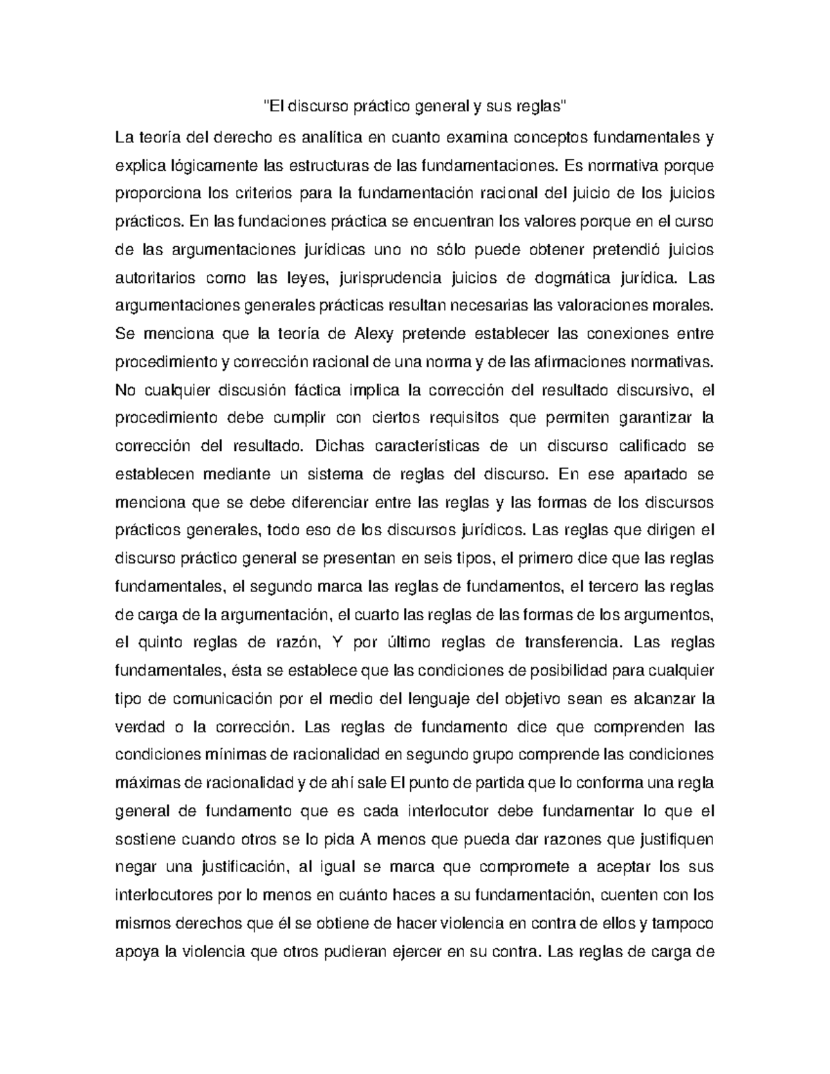El discurso práctico general y sus reglas. MJPM - "El discurso práctico ...