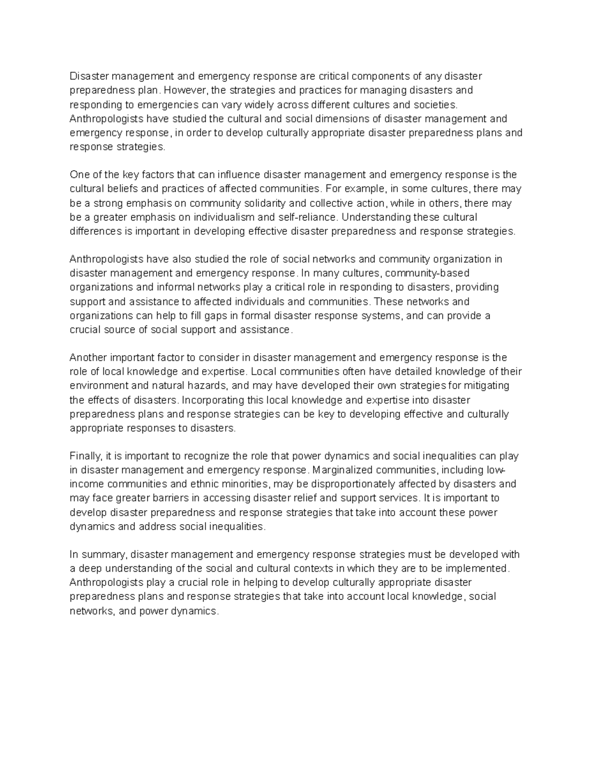 Disaster management and emergency response across cultures - Disaster ...