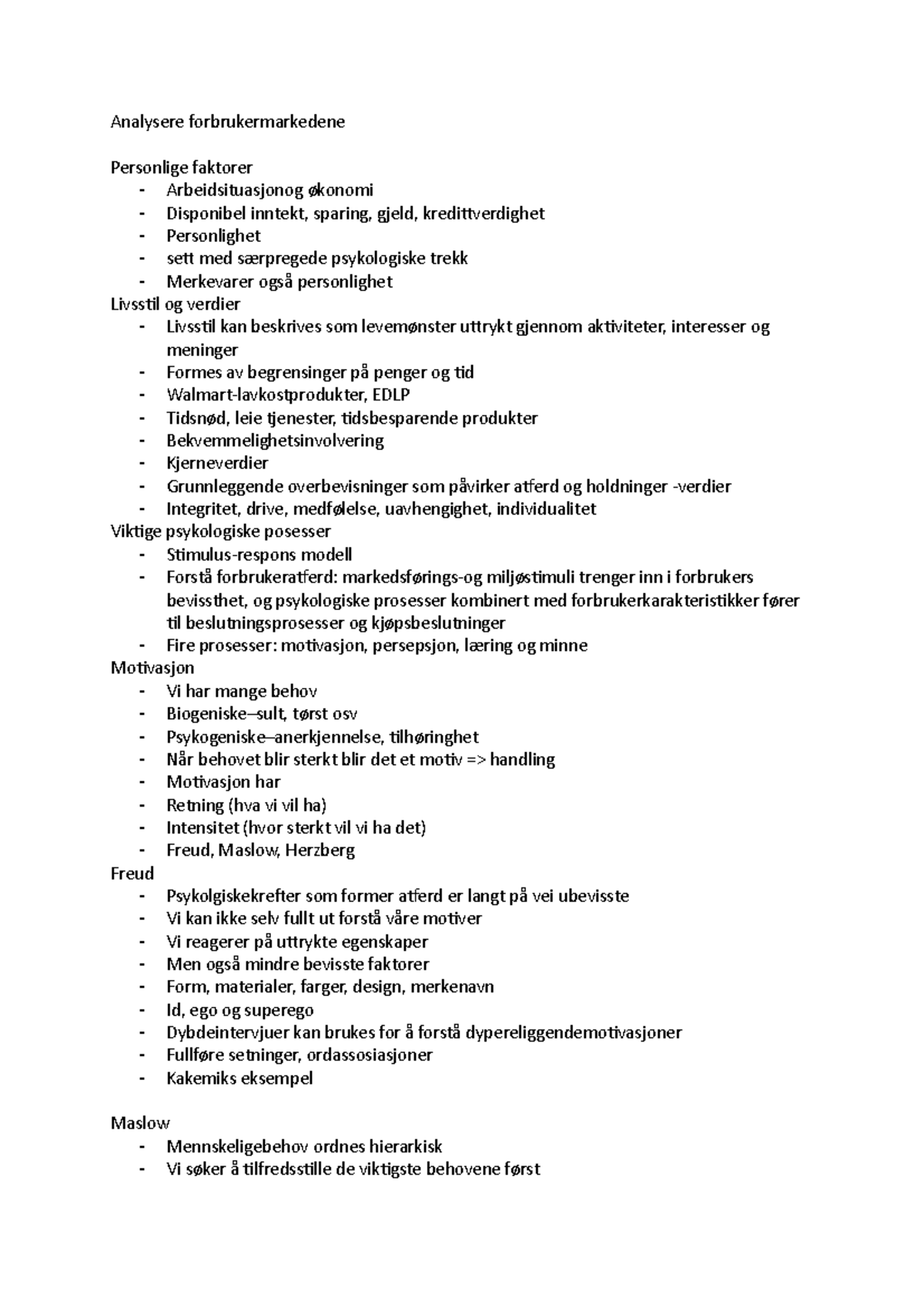 Analysere forbrukermarkedene - Analysere forbrukermarkedene Personlige faktorer ...