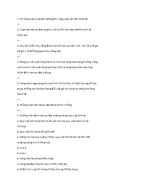 đáp án TN Kinh tế kinh doanh b2 - BỘ ĐỀ TRẮC NGHIỆM ÔN KTKD Khi năng ...