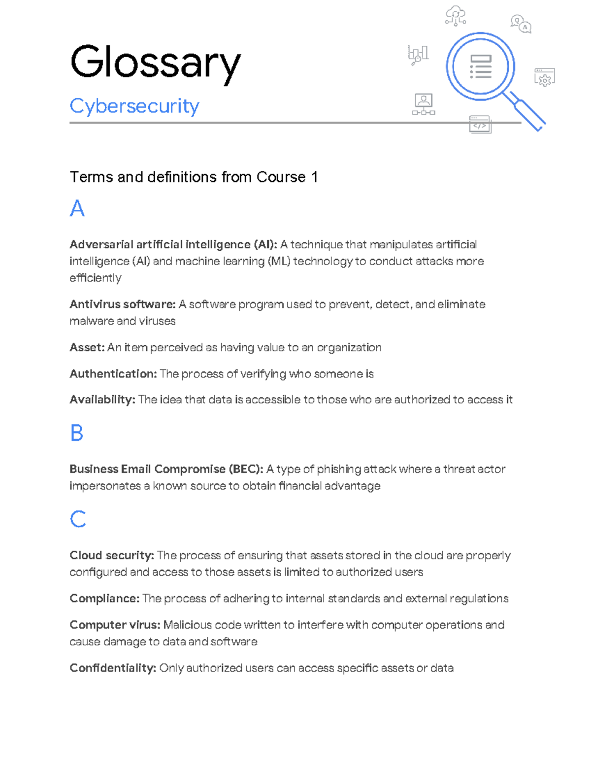 cybersecurite exp. - Glossary Cybersecurity Terms and definitions from ...