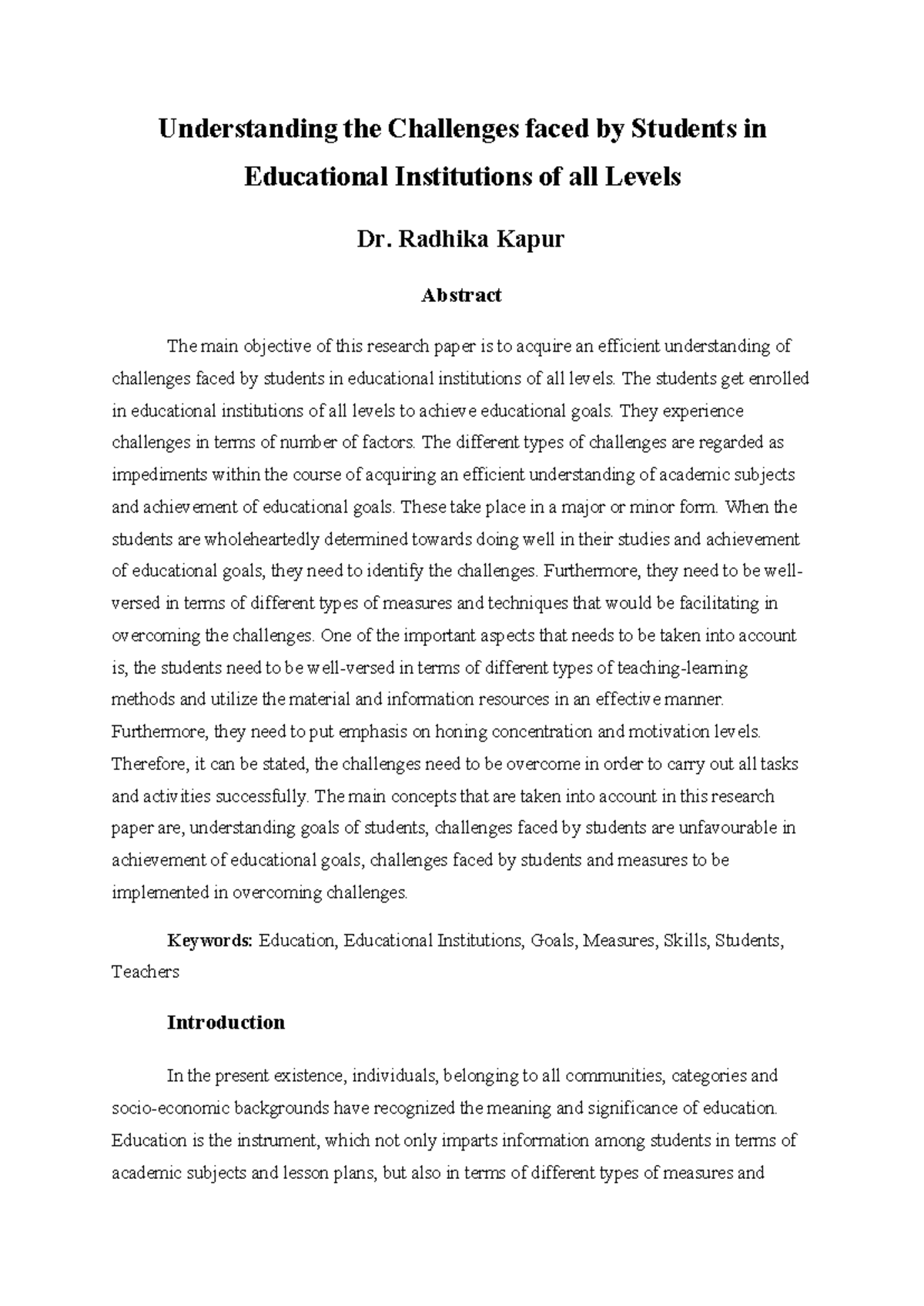 Understandingthe Challenges 28 - Understanding the Challenges faced by ...