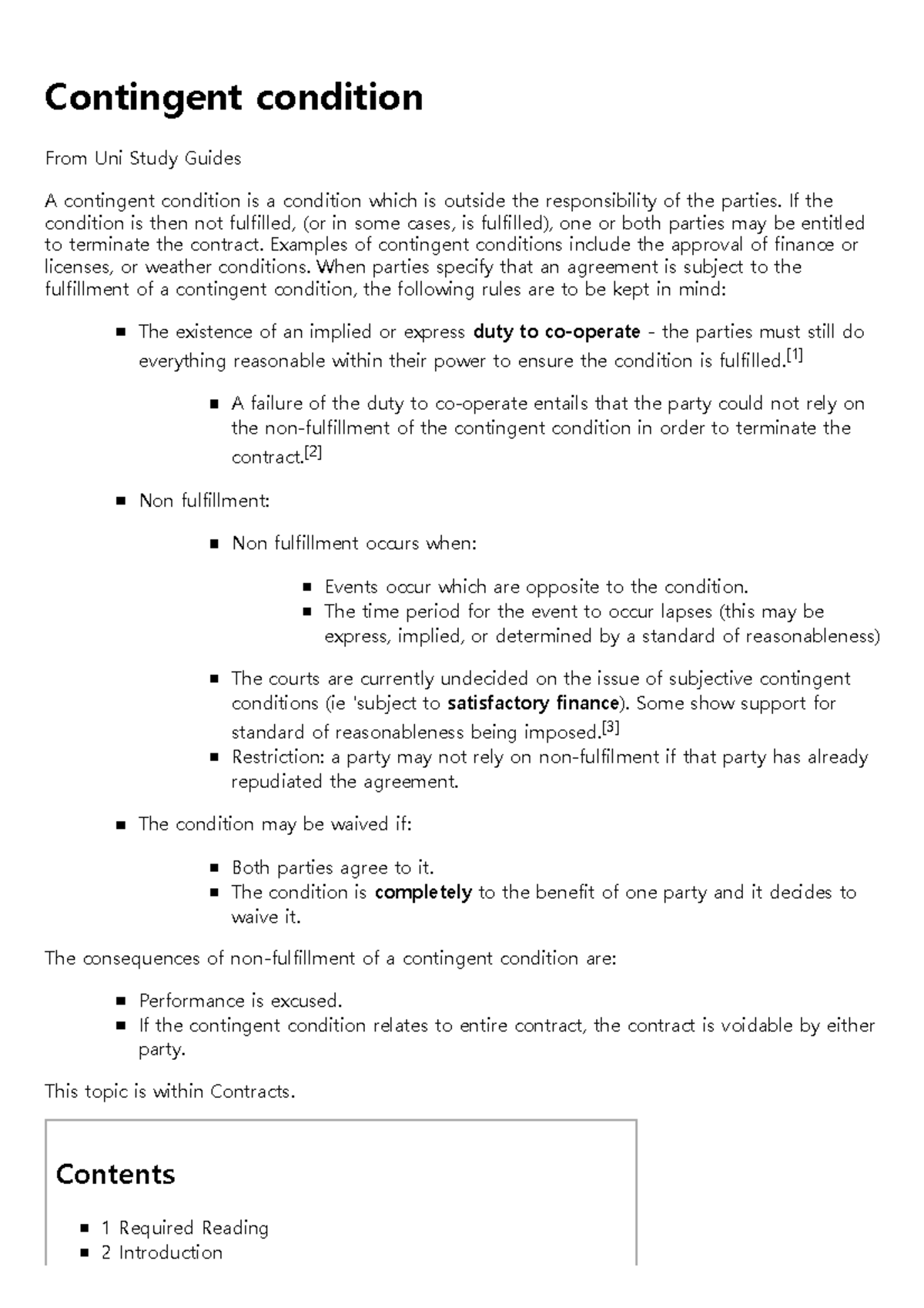 Contingent condition - Uni Study Guides - Contingent condition From Uni ...