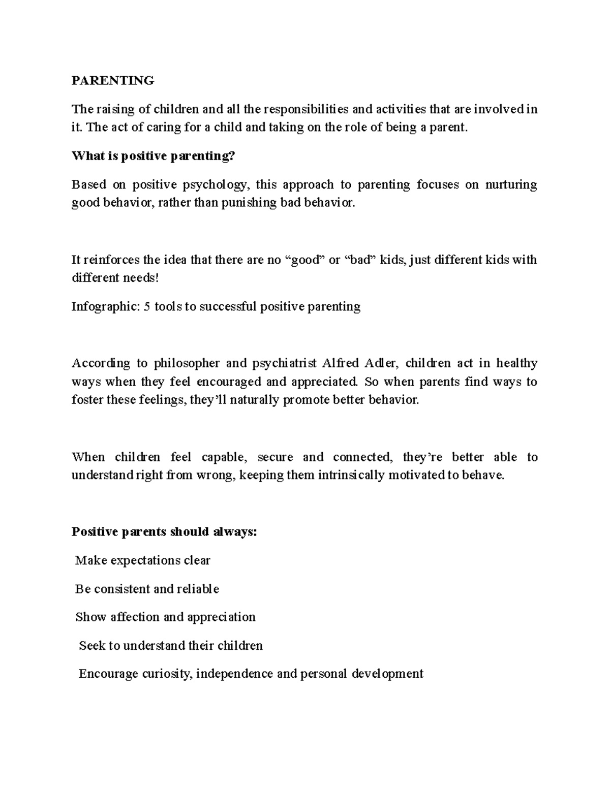 Definition OF Parenting - PARENTING The raising of children and all the ...