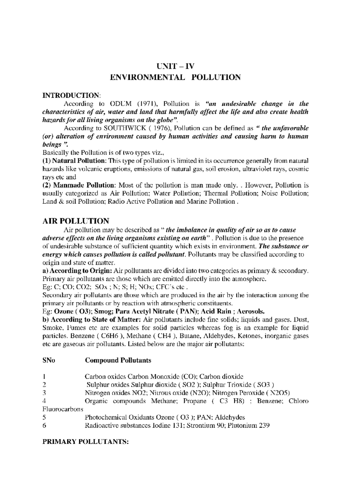 Environmental Pollution - Environmental Science - Studocu