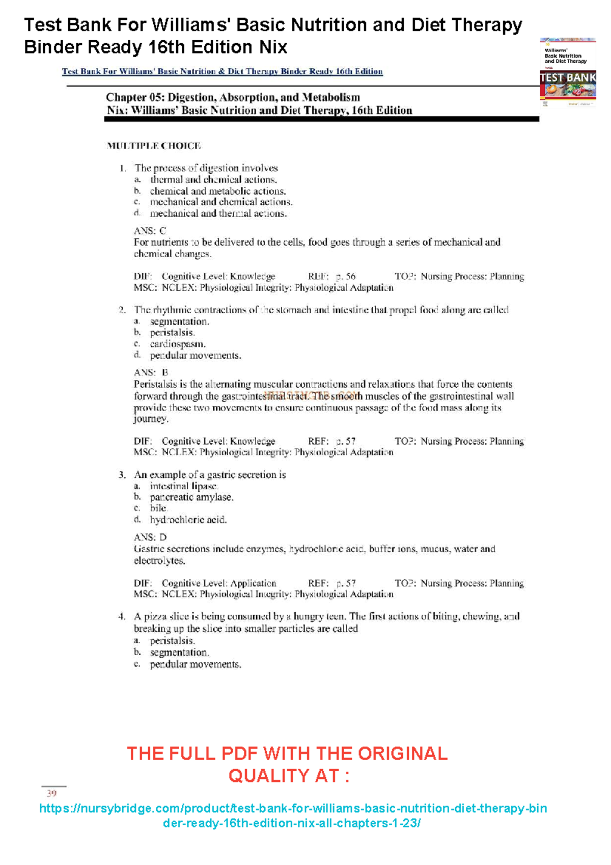 2122 page-0001 - Test Bank For Williams' Basic Nutrition and Diet ...